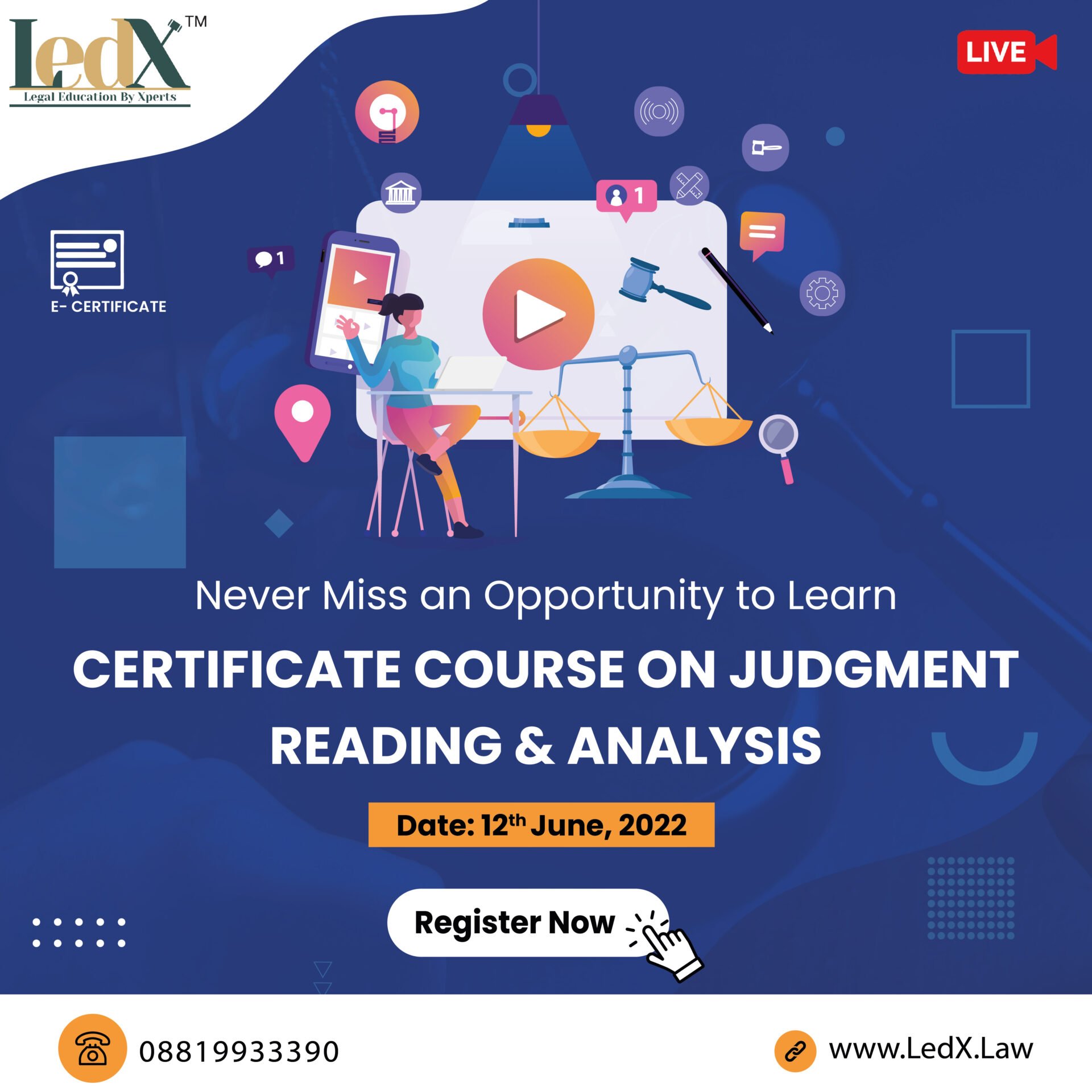 CERTIFICATE COURSE ON JUDGMENT READING AND ANALYSIS BY LEDX - Legally Flawless