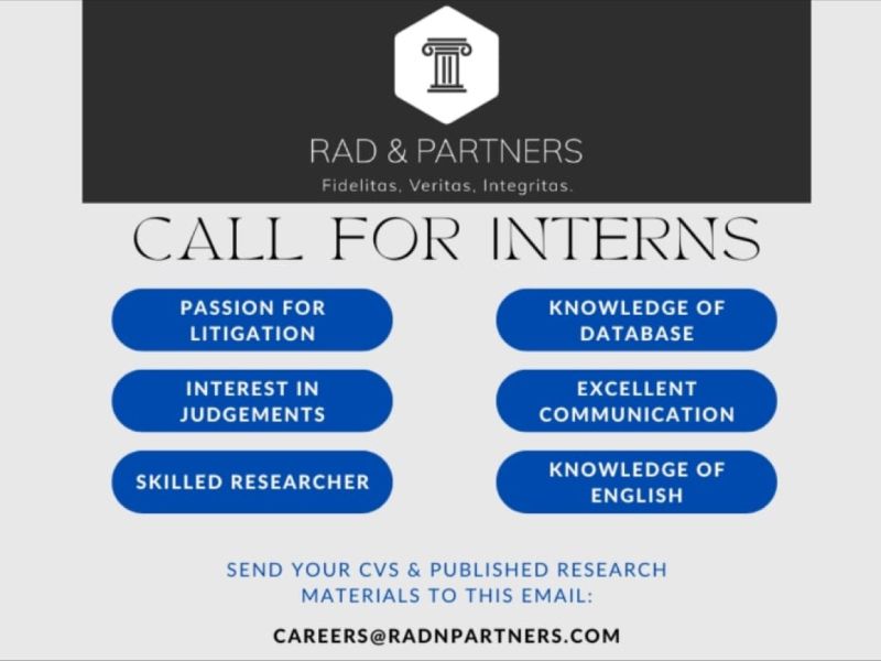 Internship Opportunity at Rad & Partners Law Firm - Legally Flawless