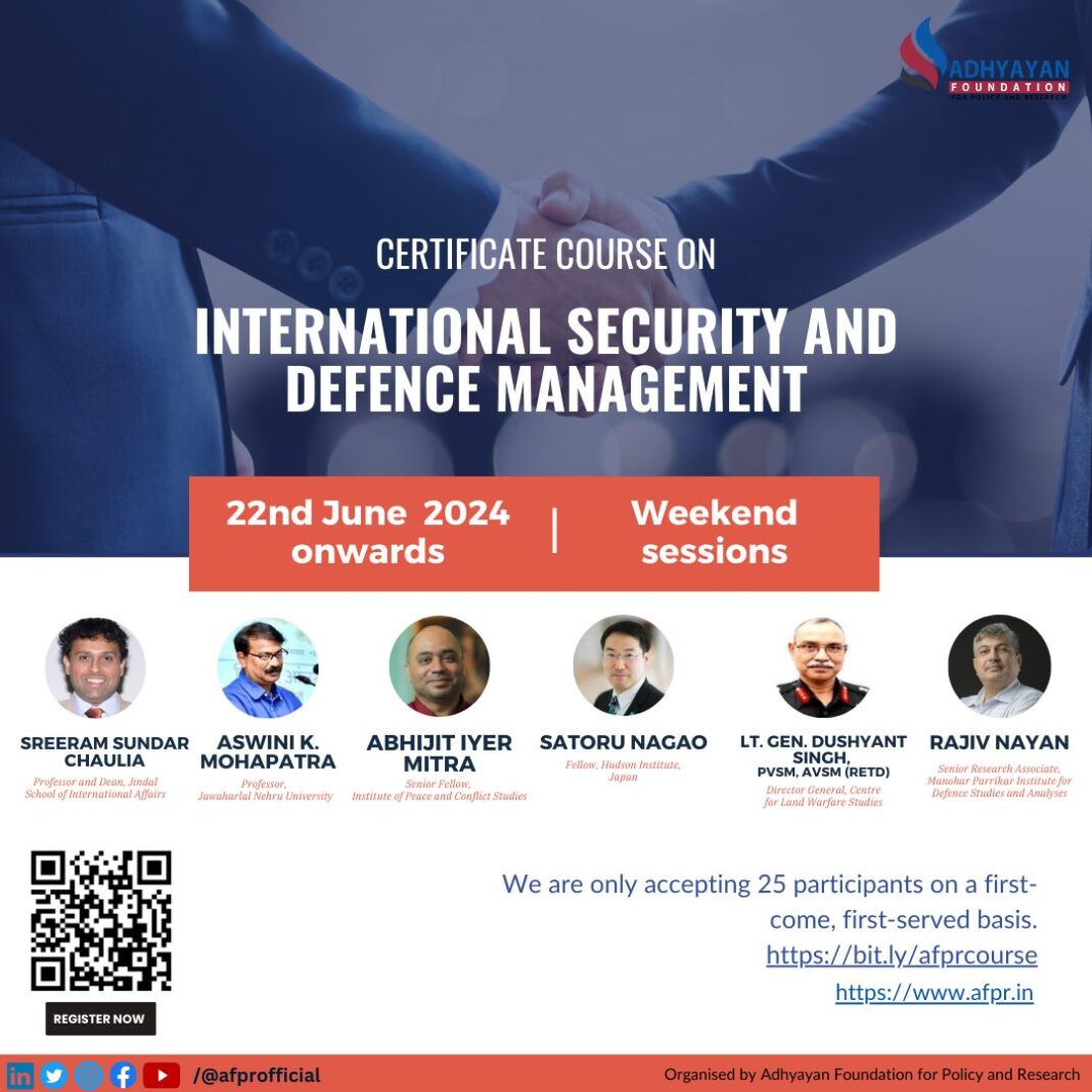 Certificate Course on International Security and Defence Management by ...