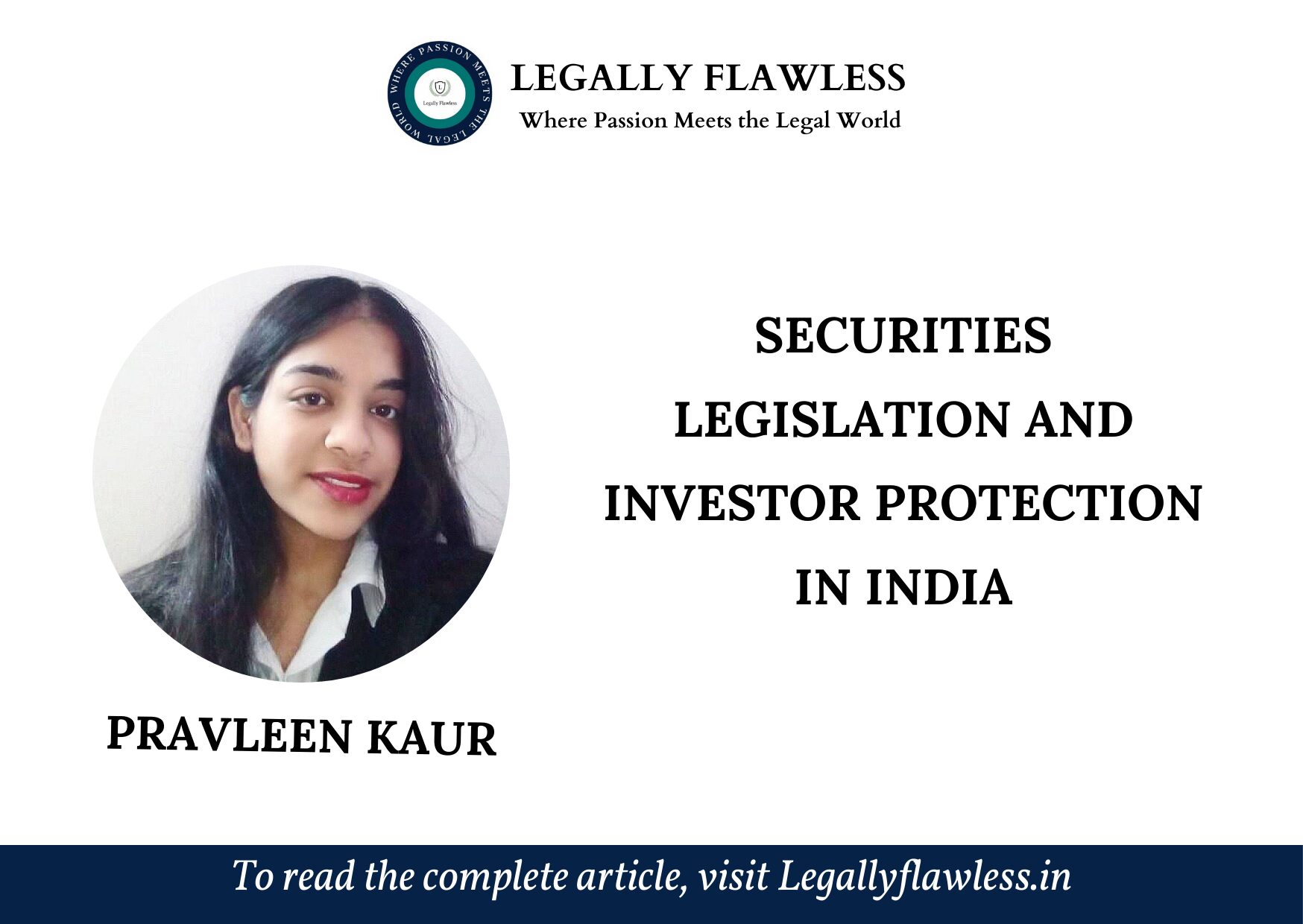 Securities Legislation and Investor Protection in India - Legally Flawless
