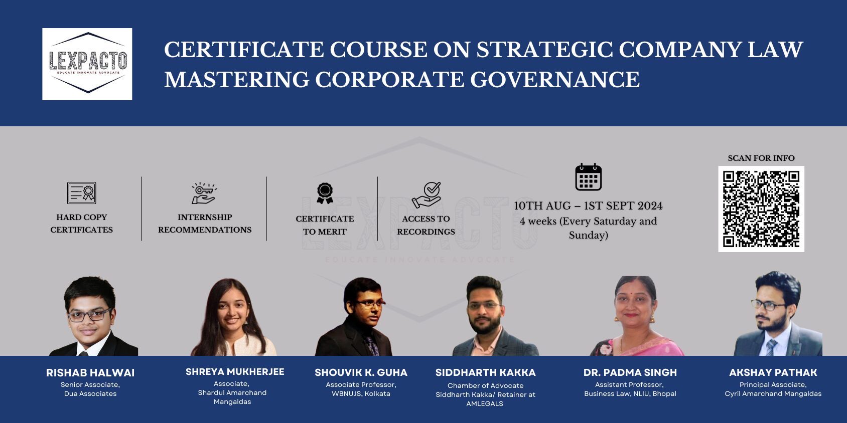Certificate Course on Strategic Company Law Mastering Corporate Governance by LexPacto: 10th ...