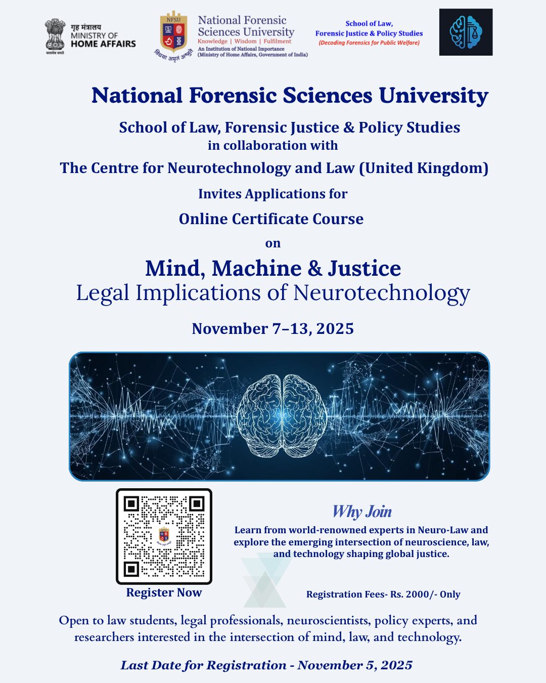 Online Certificate Course on “Mind, Machine & Justice: Legal ...