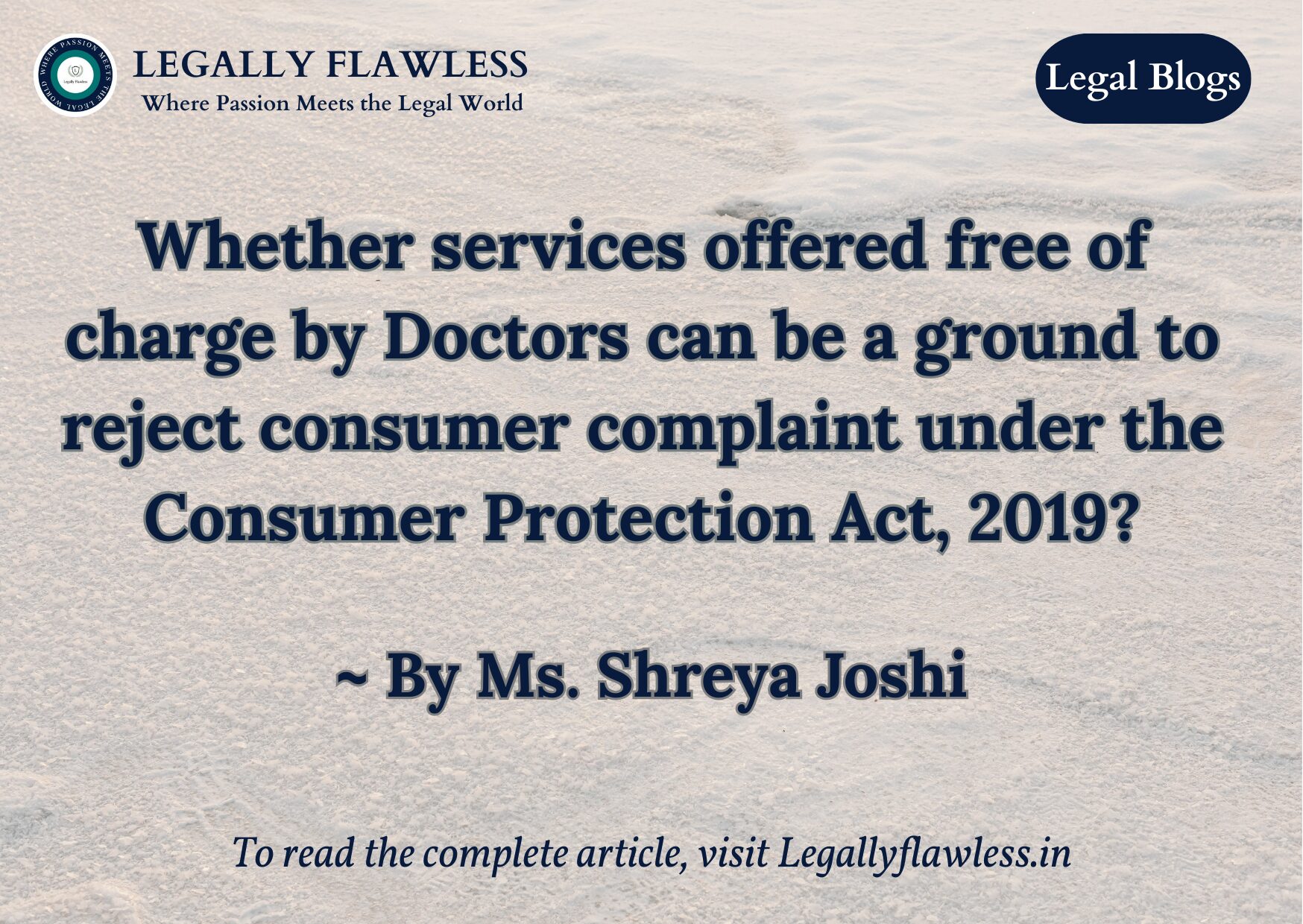 Whether services offered free of charge by Doctors can be a ground to ...